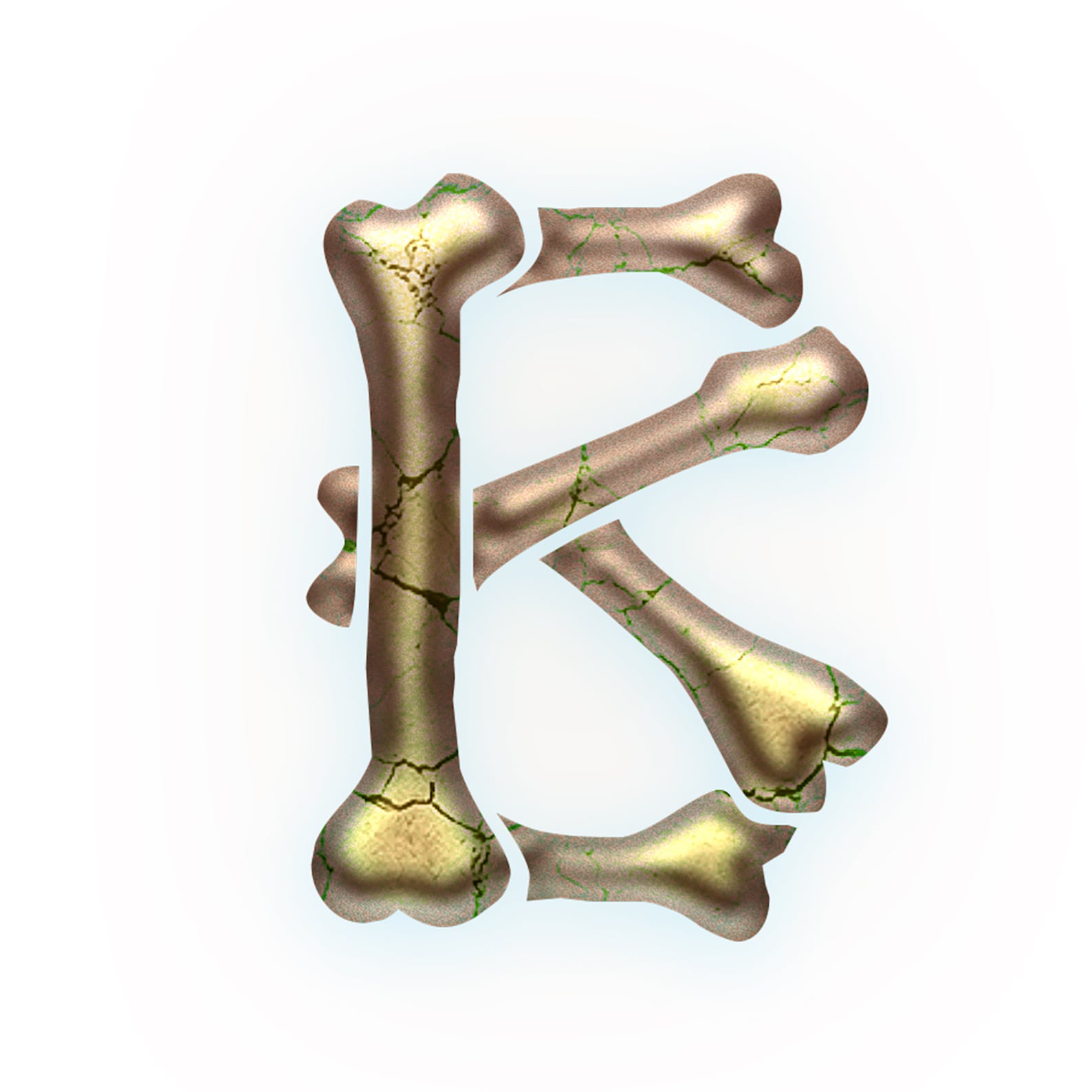 Bone Shaped Letters Digital Clipart | Printable Bone Alphabet | Instant ...