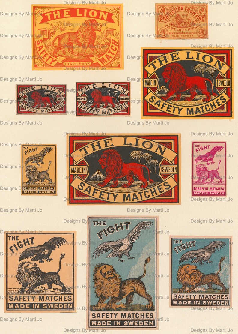 Vintage Animal Match Box Covers 17 Antique Match Box Jpgs - Etsy