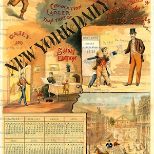 Colorful Set of 38 Vintage Calendars | Printable Old Calendars | Retro ...