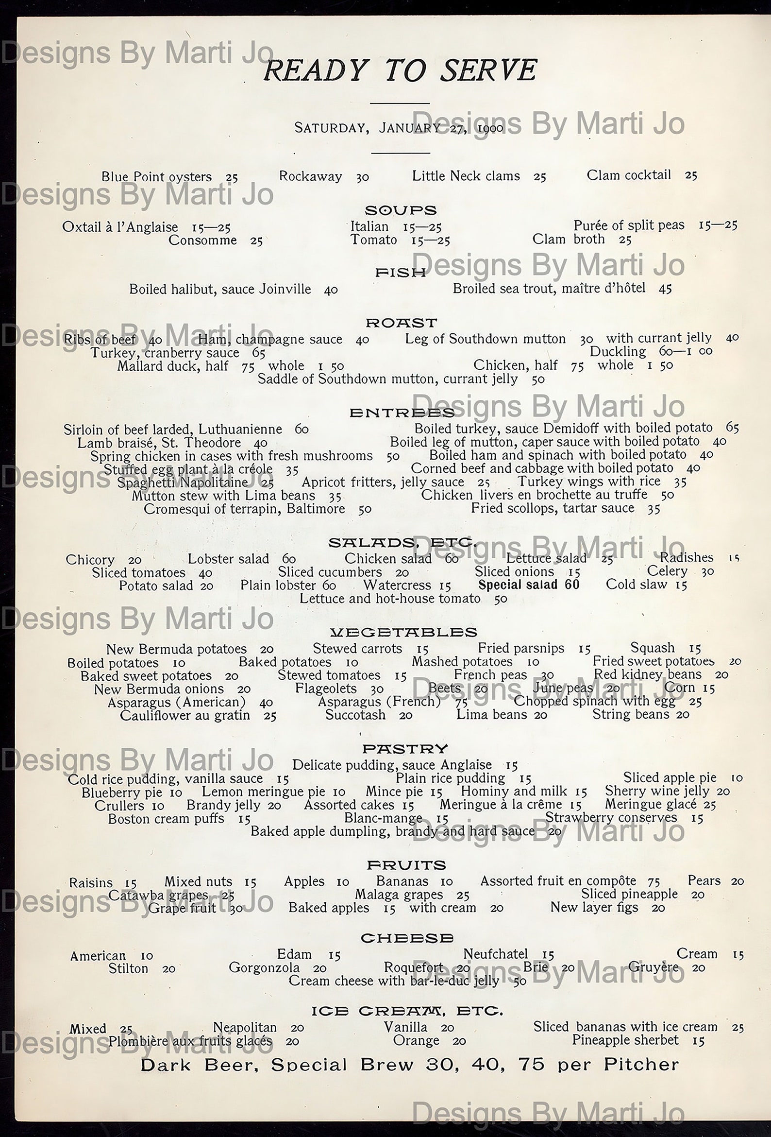 30 Vintage Menu JPG Pages Printable Antique Restaurant Old Menus ...