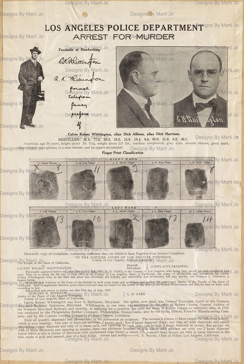Vintage Wanted for Murder Posters | True Crime Ephemera | 50 Printable ...