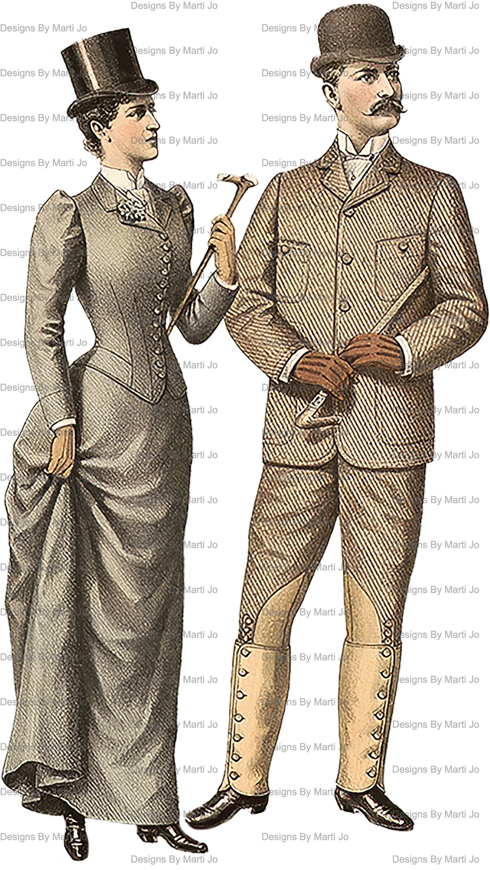 Vintage Fussy Cut 1891 Men and Women Fashion PNG Images | 22 Vintage ...