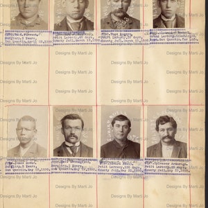 Vintage Mugshot Crime Scrapbook Pages | 50 Criminal Record Jpgs With ...