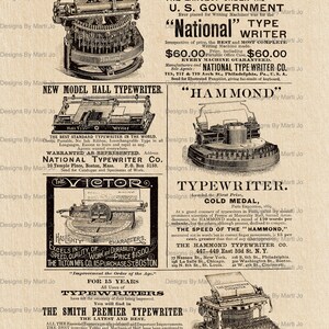 Vintage Typewriter Ads Overlays | 10 Vintage Advertisements Transparent ...