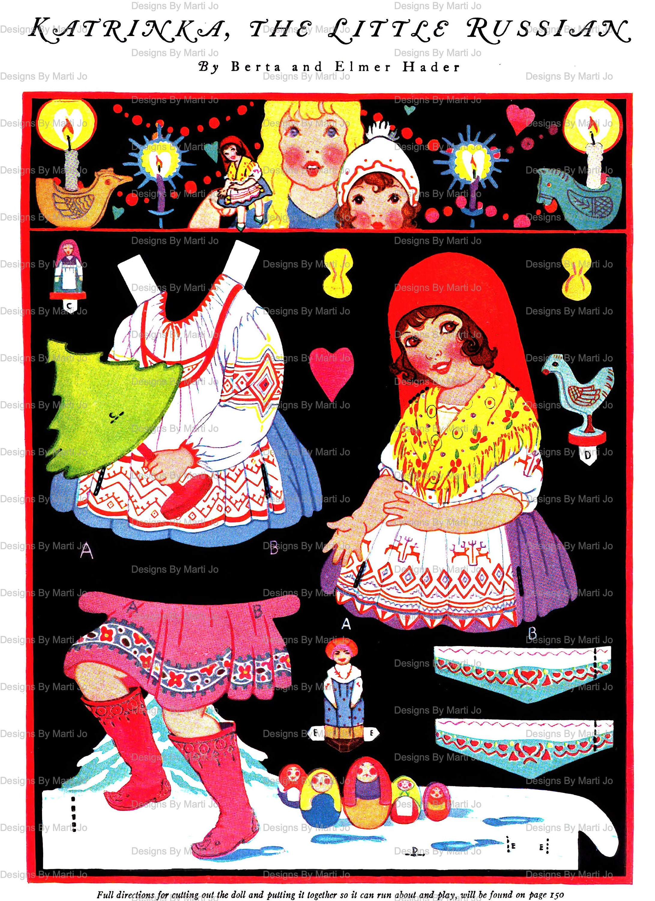 Colorful Vintage Paper Dolls | 17 Sheets of Printable Paper Doll JPG ...