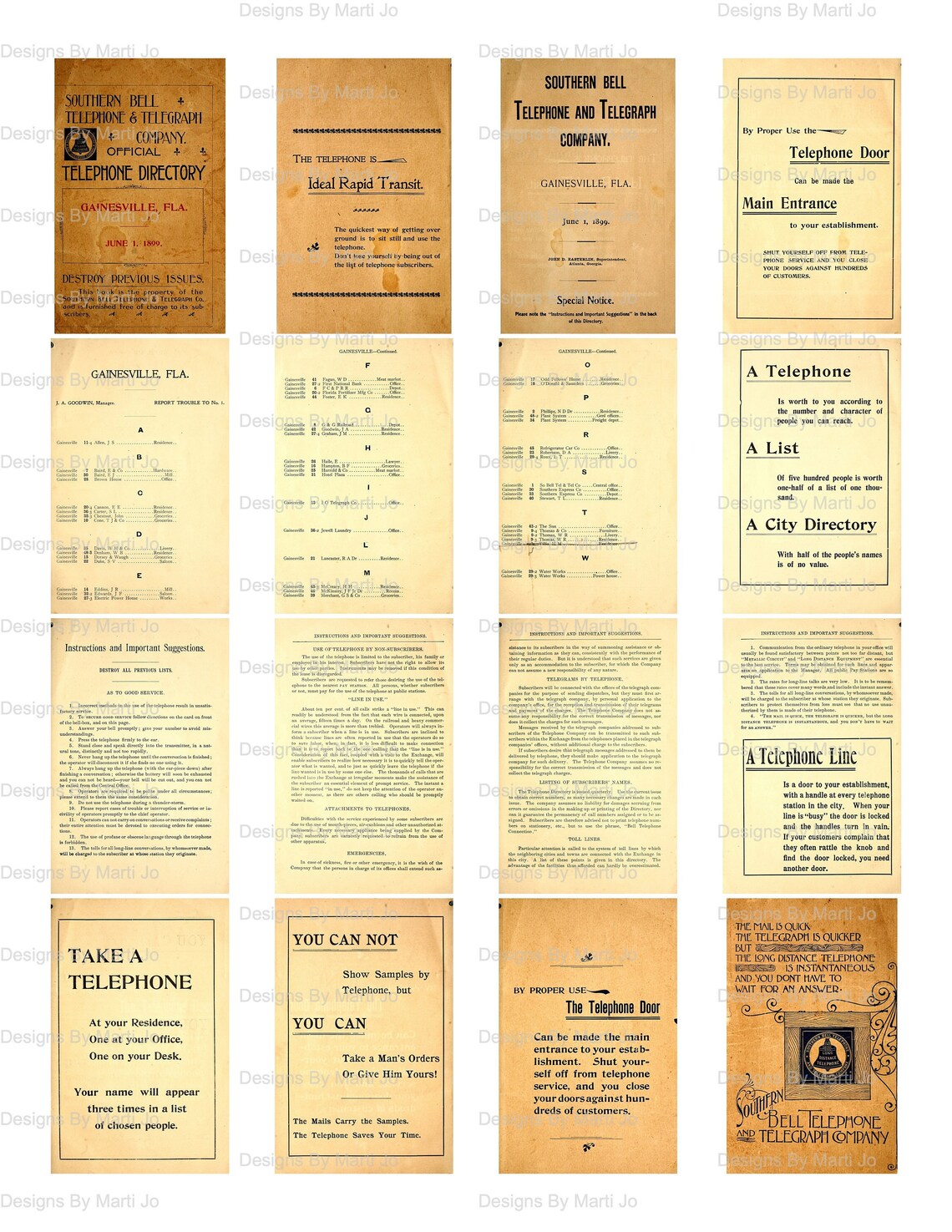 Printable Miniature Phone Book 8.5 X 11 JPG and PDF 1899 | Etsy