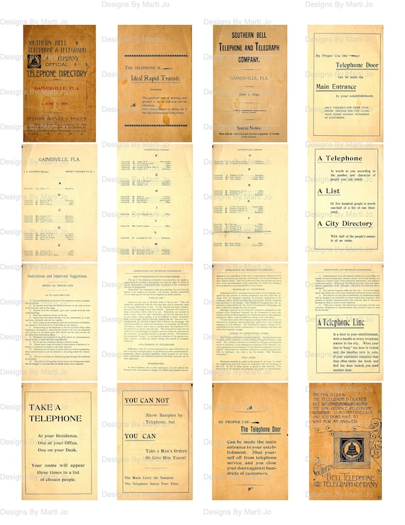 Printable Miniature Phone Book 8.5 X 11 JPG and PDF 1899 | Etsy