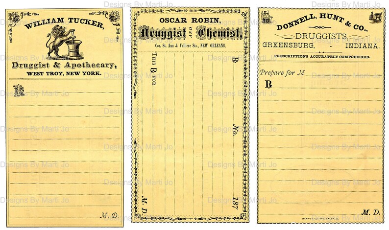 Vintage Pharmacy Prescription Labels Printable Vintage - Etsy