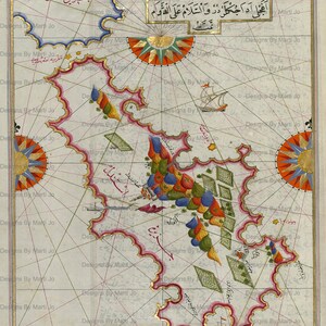 Vintage Hand Drawn Colored Maps | 20 Printable Antique Map JPG Pages ...