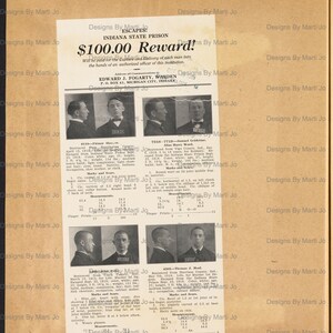 30 Vintage Escaped Convict Wanted Posters and Reward Bulletins ...