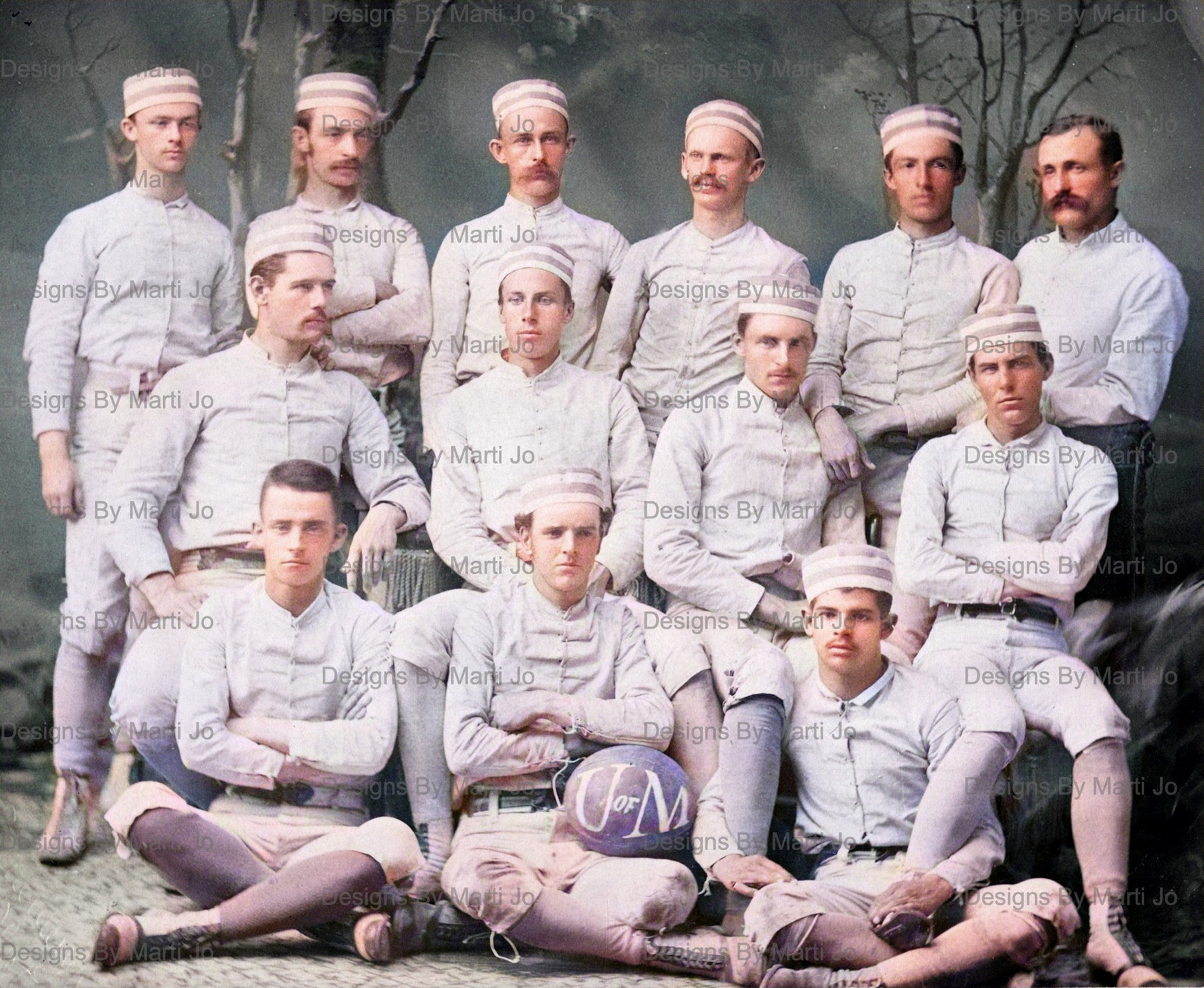 Colorized Vintage Football Team Photos 15 Printable Vintage - Etsy