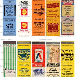 Vintage Match Book Covers Digikit 1 | 40 "ready to Use" Printable Match ...