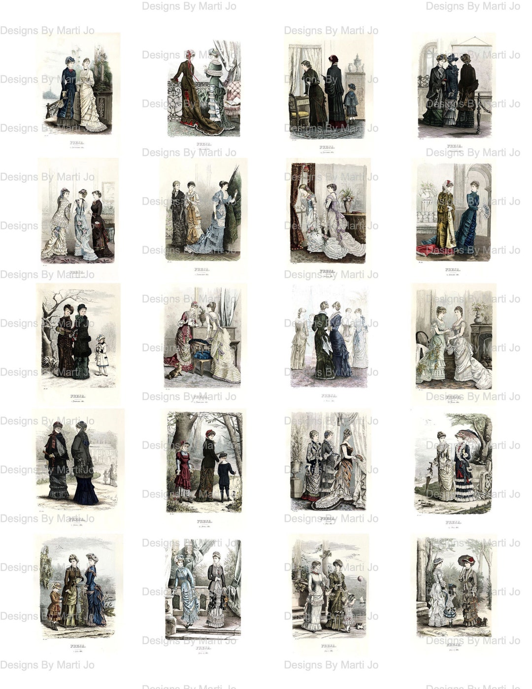 100 Vintage Printable Late 1880s Fashion Images on Jpgs Includes Both ...