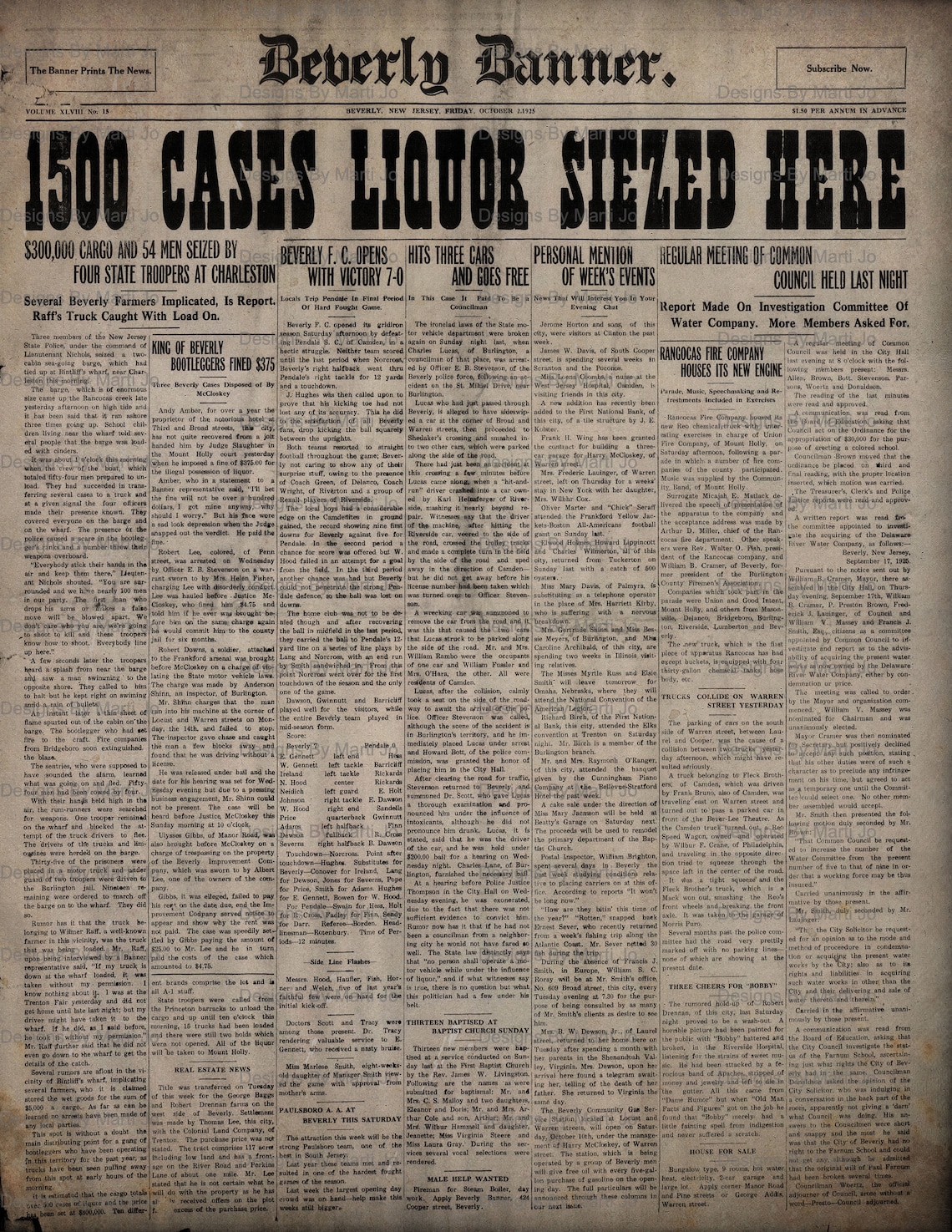 Vintage Newspaper Prohibition Front Page True Crime Journal Pages | 10 ...