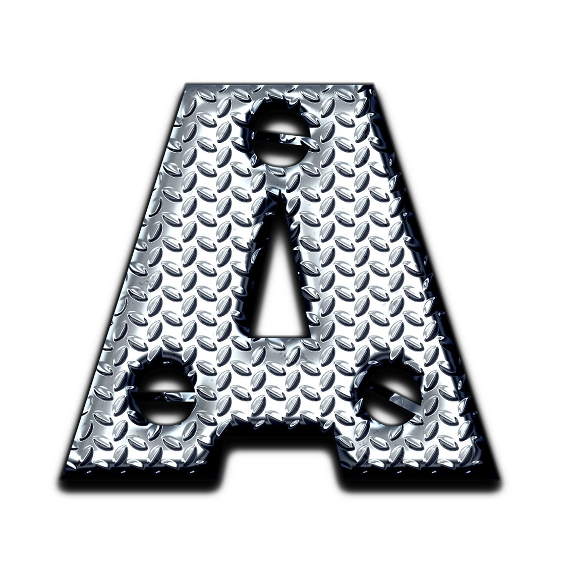 Diamond Plate Letters Digital Clipart Printable Chrome Metal - Etsy