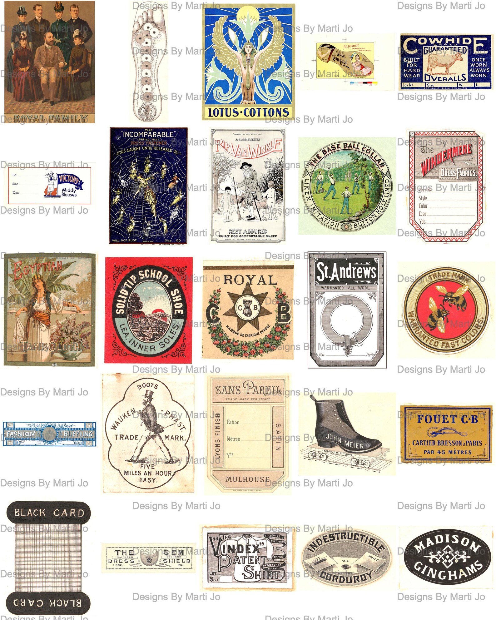 Vintage Clothing Labels MEGA BUNDLE | My Current Sets 1-3 Combined Into ...
