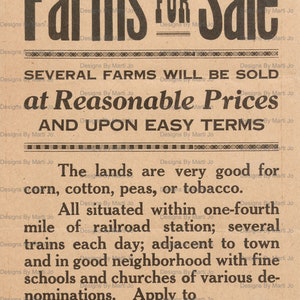 Vintage Farms for Sale Poster Set | 20 Vintage Land Sale Posters | 8 ...