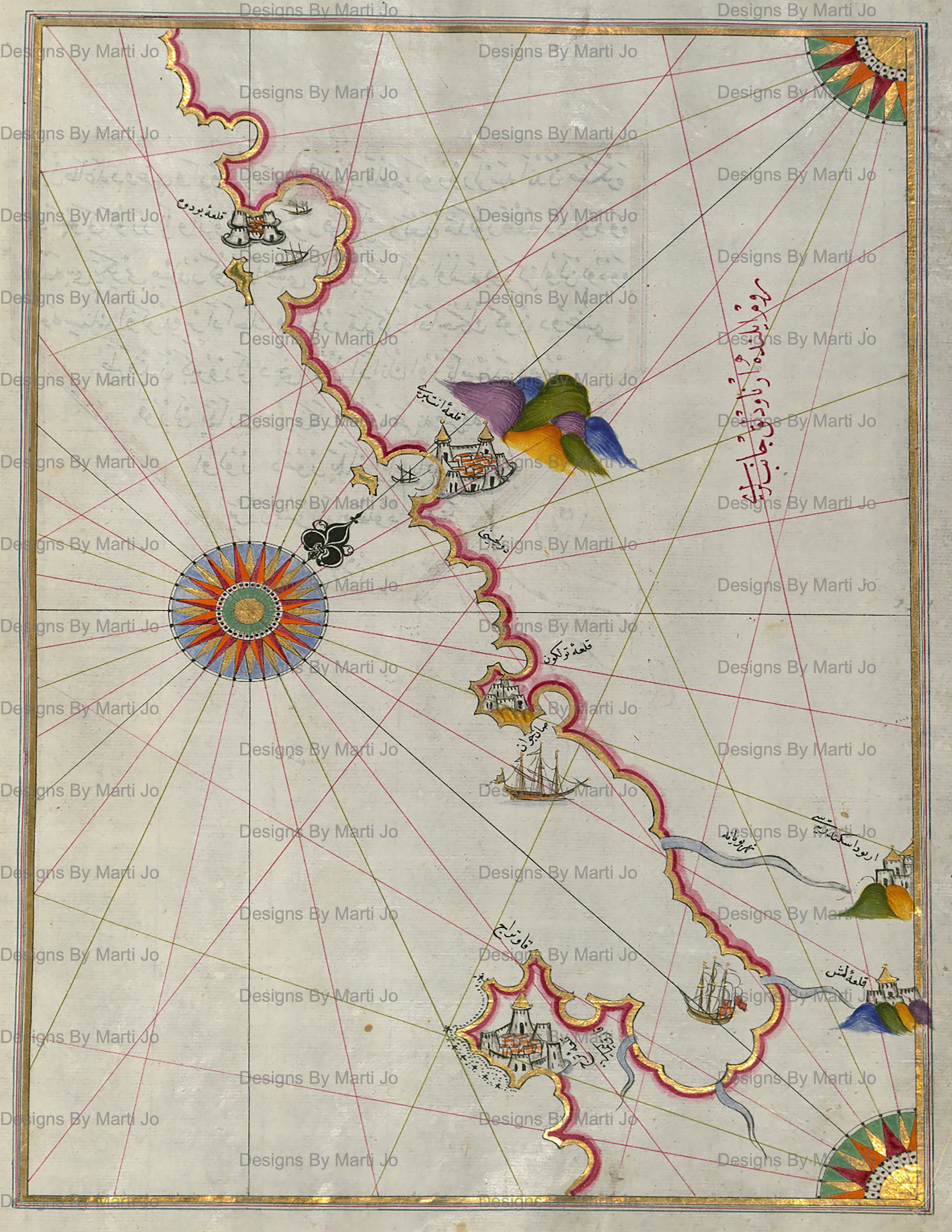 Vintage Hand Drawn Colored Maps 20 Printable Antique Map JPG - Etsy