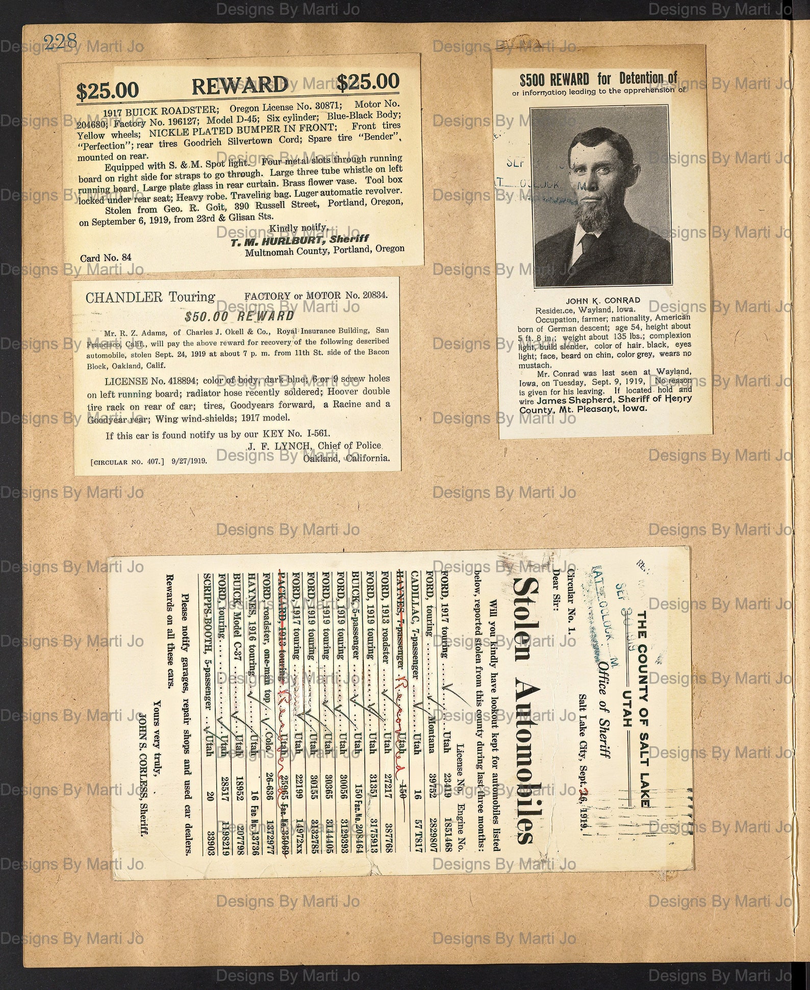 30 Police Crime Report Scrapbook Jpgs | 1919 Criminology Journal Paper ...