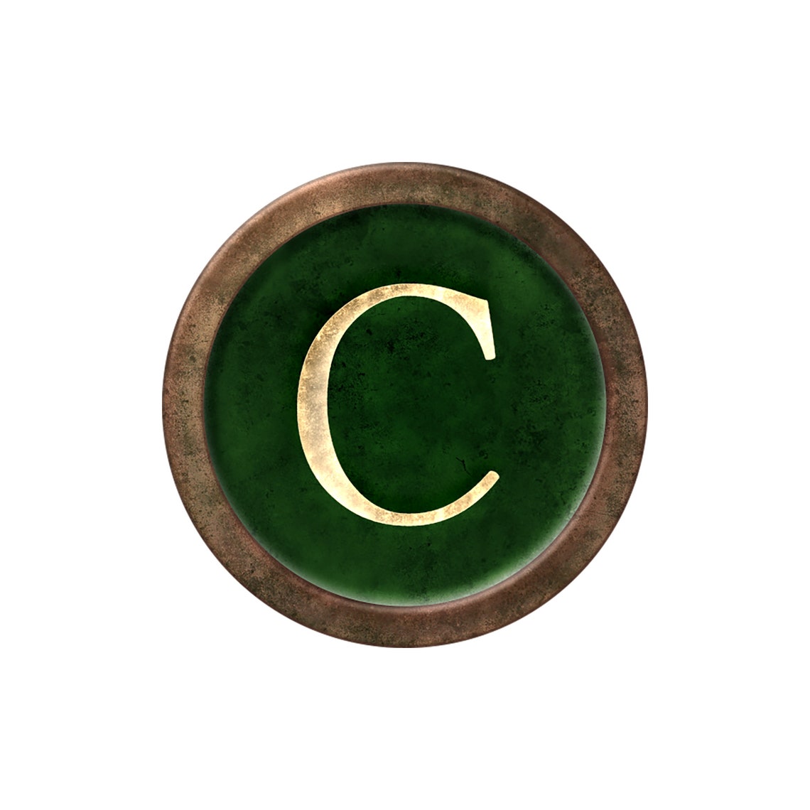 Gold and Green Vintage Typewriter Keycaps | Printable Bottle Cap ...