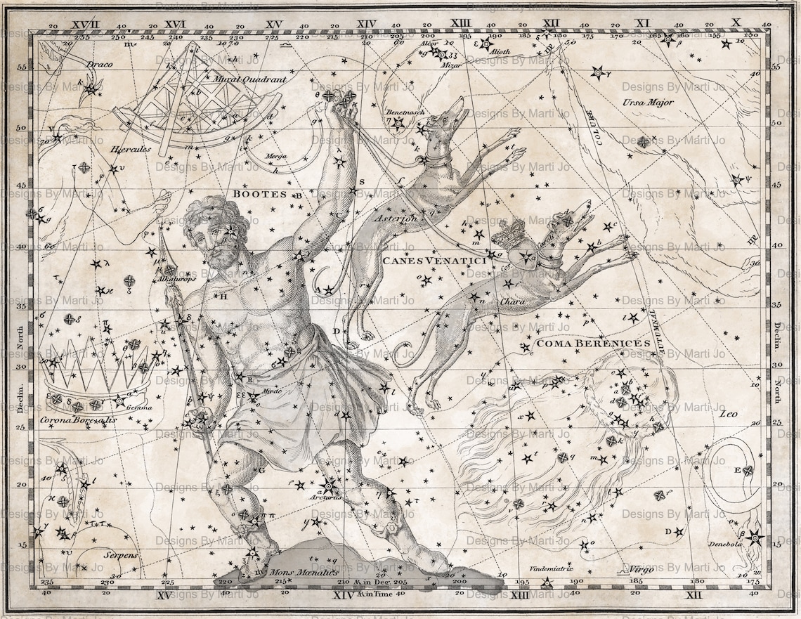 Vintage Astronomy Constellation Map Overlay Set 10 Antique - Etsy