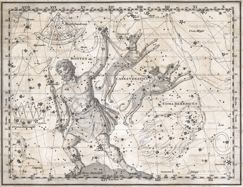 Vintage Astronomy Constellation Map Overlay Set 10 Antique - Etsy