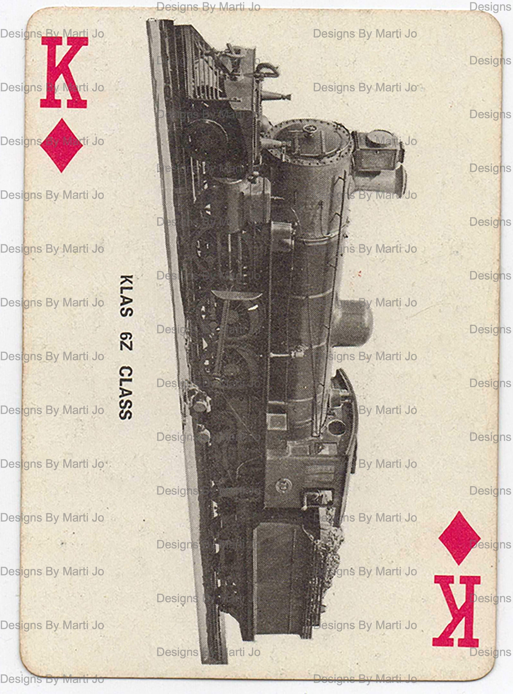 Vintage Miniature Train Locomotive Playing Cards Printable - Etsy