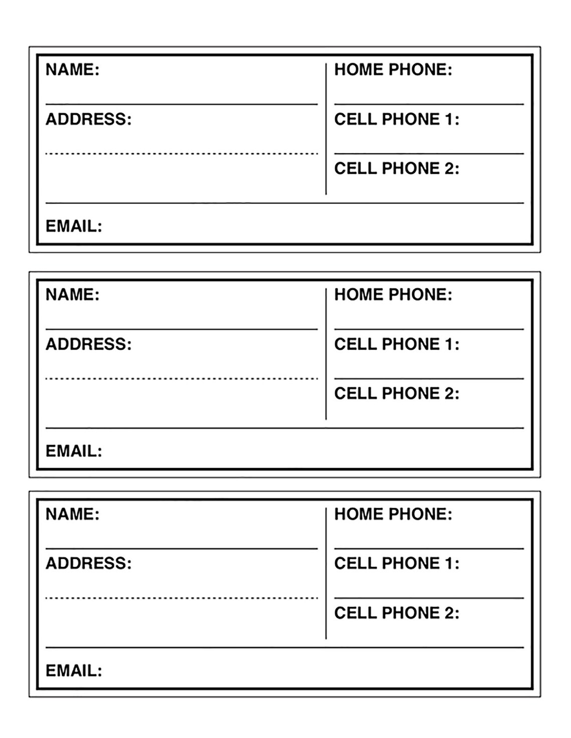 Address Book Printable Large Print Version | Large Print Address Book ...