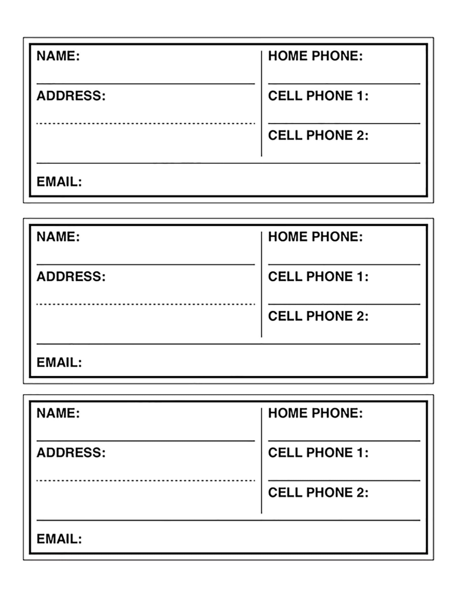 Address Book Printable Large Print Version | Large Print Address Book ...