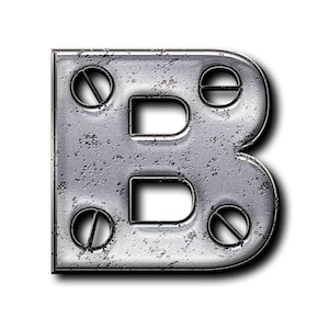 Metal Plate Letters Digital Clipart | Printable Distressed Chrome Metal ...