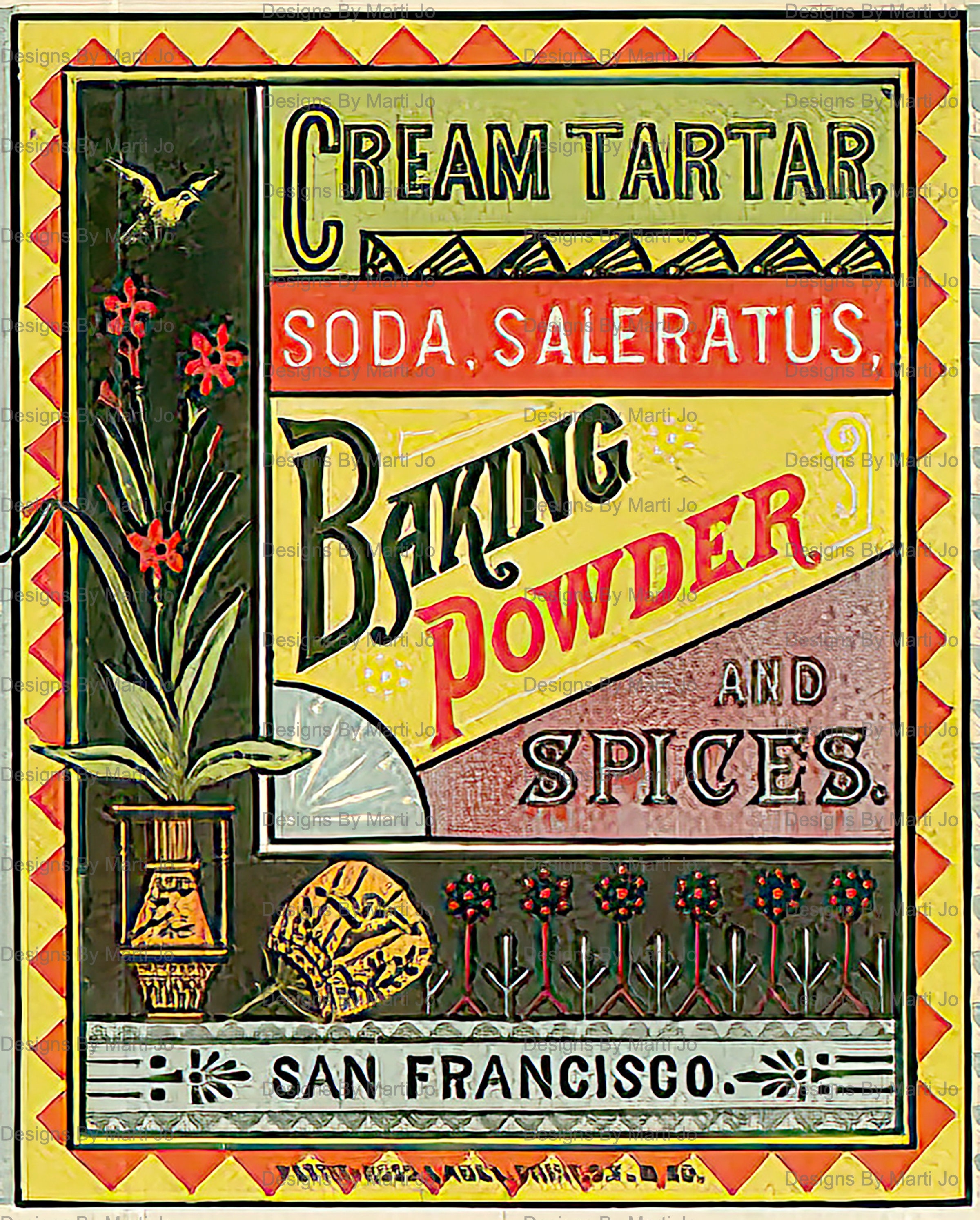 Vintage Baking Powder and Yeast Labels Set 2 | 35 Digital Retro Food ...