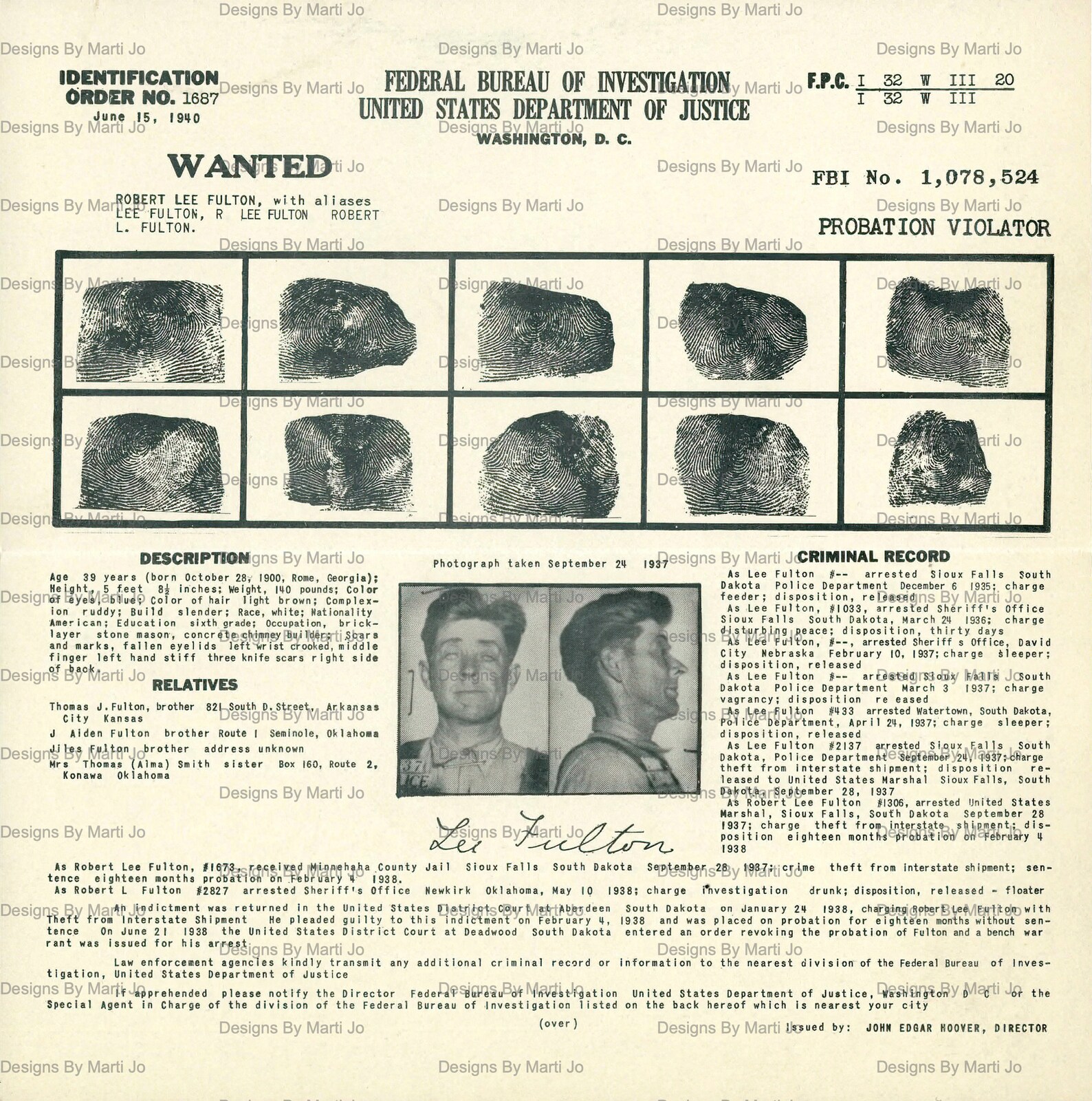 Vintage FBI Most Wanted Posters Set 1 | 35 Printable FBI Post Office ...