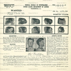 Vintage FBI Most Wanted Posters Set 1 | 35 Printable FBI Post Office ...