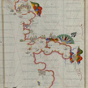 Vintage Hand Drawn Colored Maps | 20 Printable Antique Map JPG Pages ...