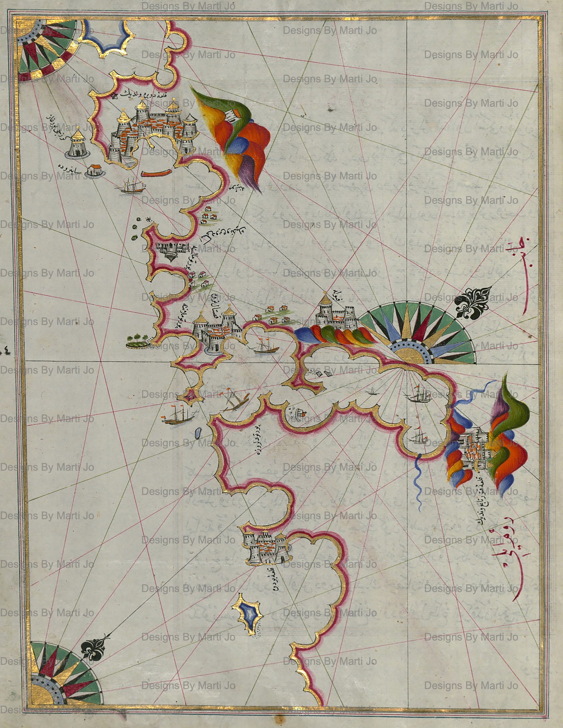 Vintage Hand Drawn Colored Maps 20 Printable Antique Map JPG - Etsy