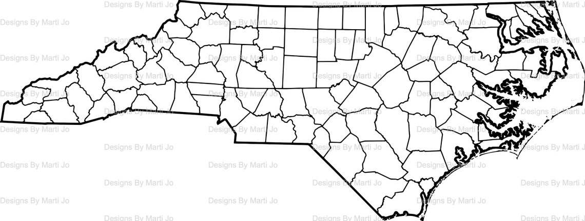 Printable North Carolina Map | Printable NC County Map | Digital ...
