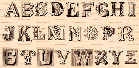 Vintage Alphabet Letters Printable