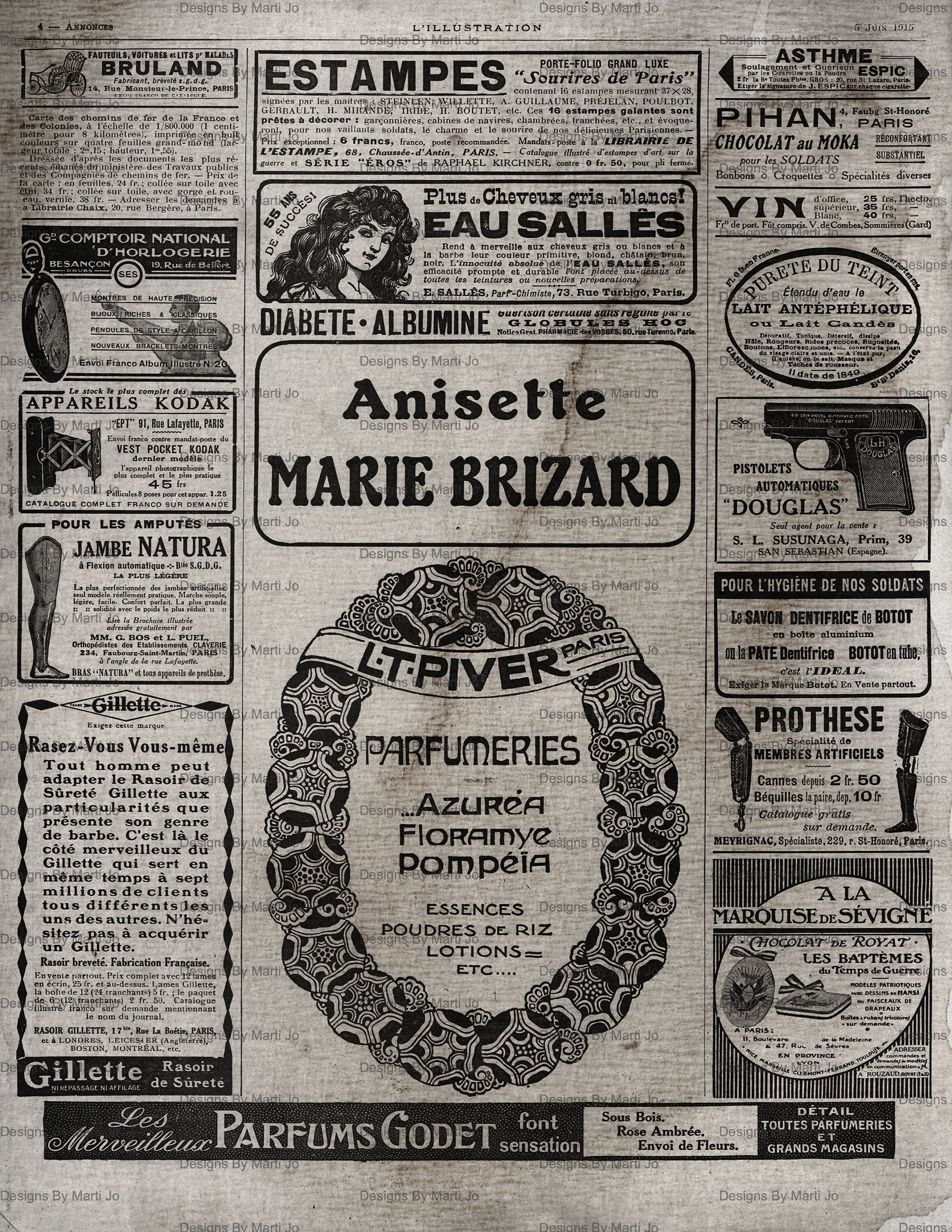 Vintage French Ads Overlays Set 1 10 Vintage French - Etsy