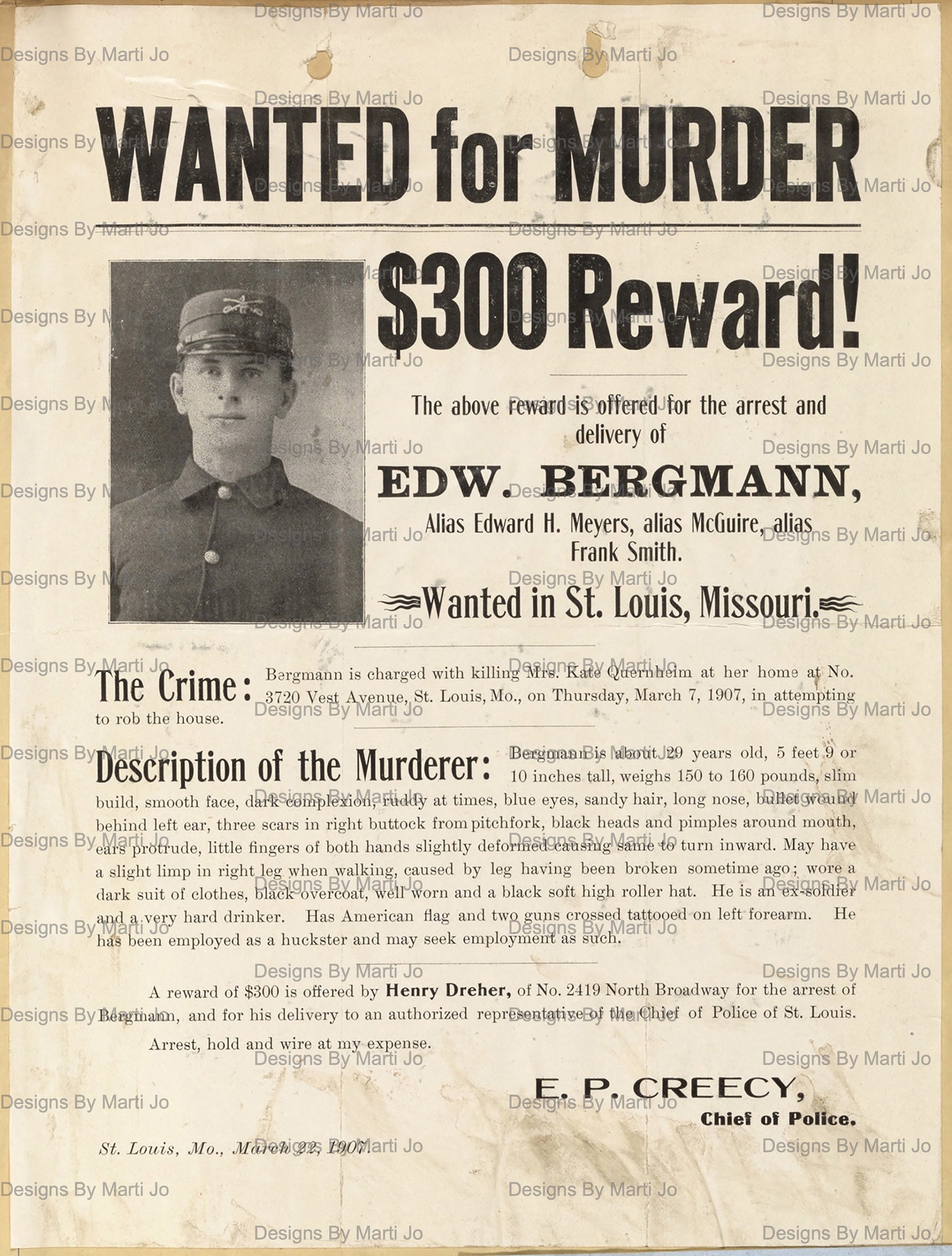 Vintage Wanted for Murder Posters | True Crime Ephemera | 50 Printable ...