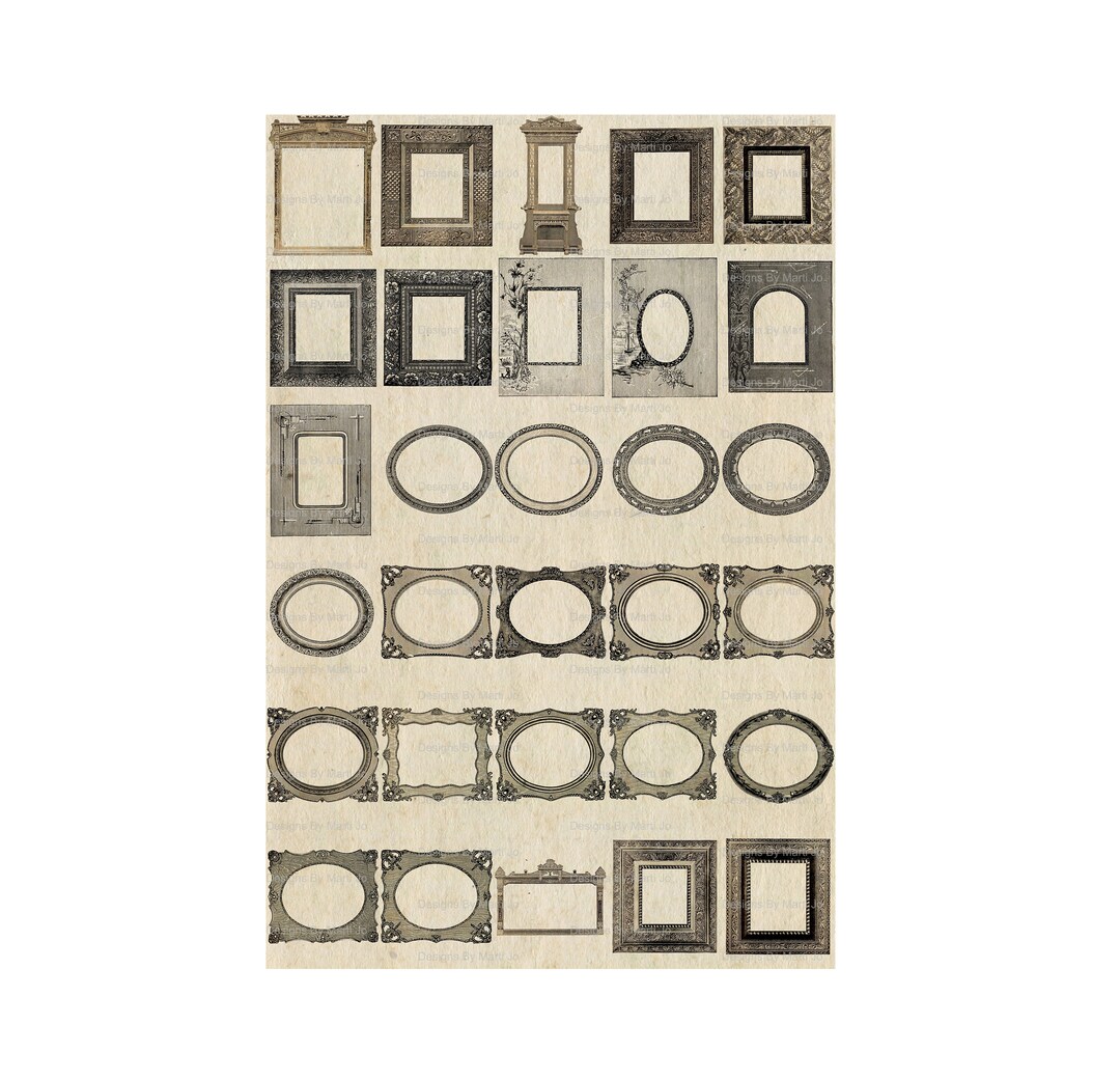 Vintage Decorative Digital Frames 2 | Vintage Clipart Frames | Instant ...