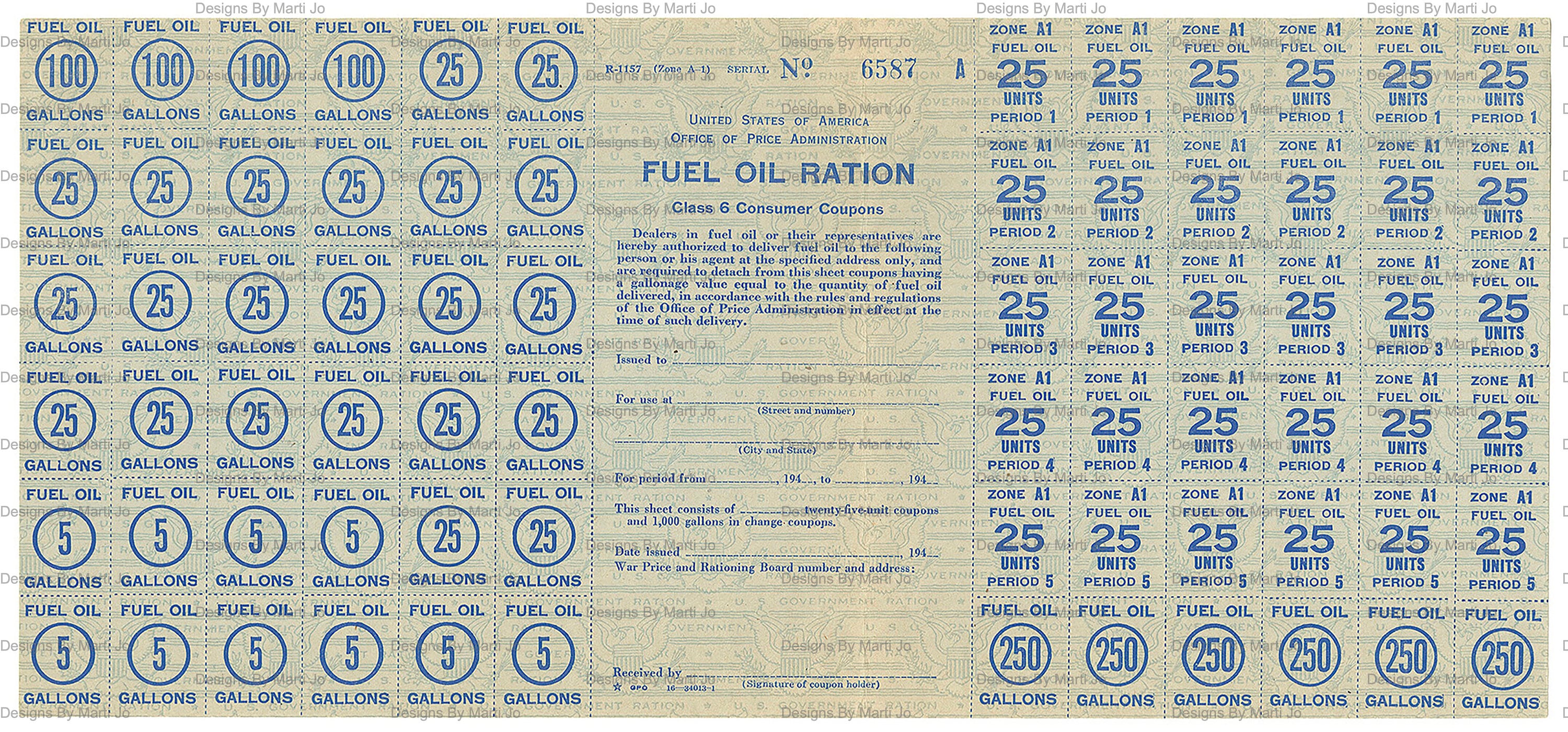 Vintage World War 2 Ration Book Clipart | 50 Printable Ration Stamps ...