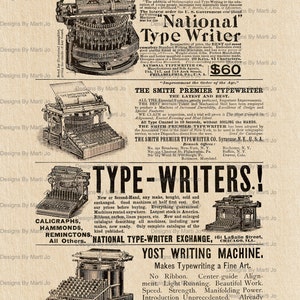 Vintage Typewriter Ads Overlays | 10 Vintage Advertisements Transparent ...