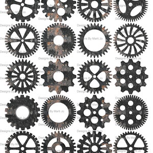 Vintage Gears | 20 Steampunk Style Gears in 5 Different Styles | VC144 ...