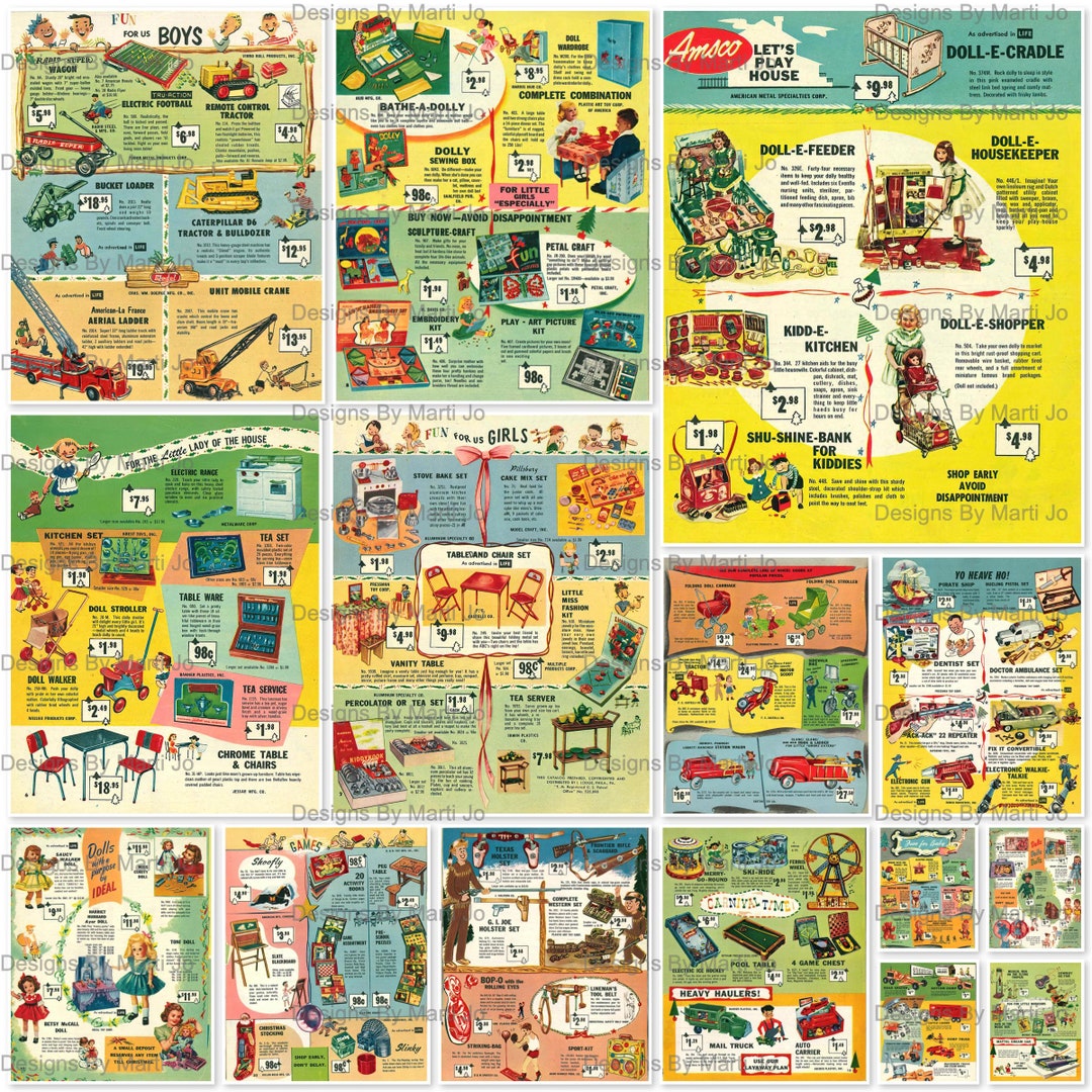 15 Vintage Printable 1953 Color Toy Catalog JPG Pages Set 1 | Vintage ...