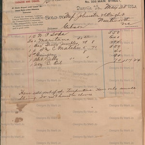 25 Vintage Printable 1890s Store Receipts and Invoices JPG Pages | Junk ...