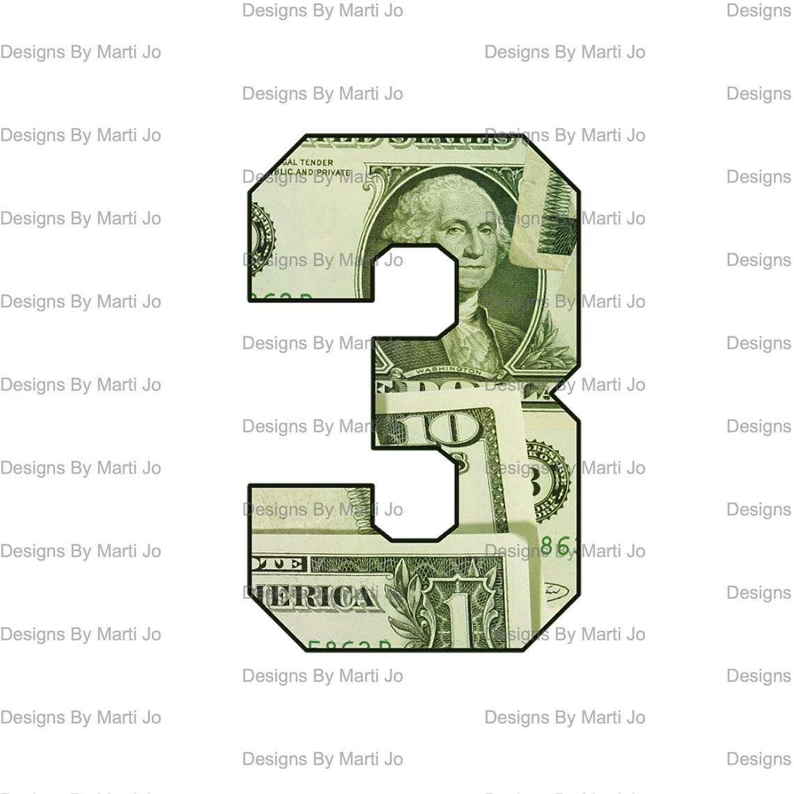 Varsity Money Letters Digital Clipart | Printable Varsity Dollar ...