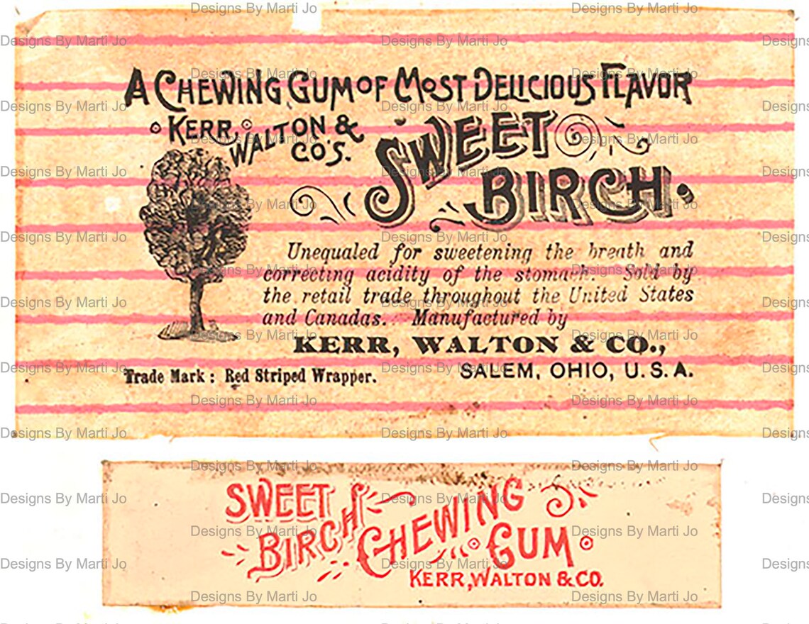 Vintage Gum Labels Kit | 30 Printable Antique Chewing Gum Labels ...