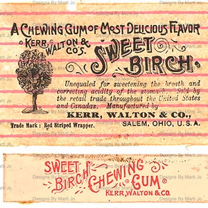 Vintage Gum Labels Kit | 30 Printable Antique Chewing Gum Labels ...