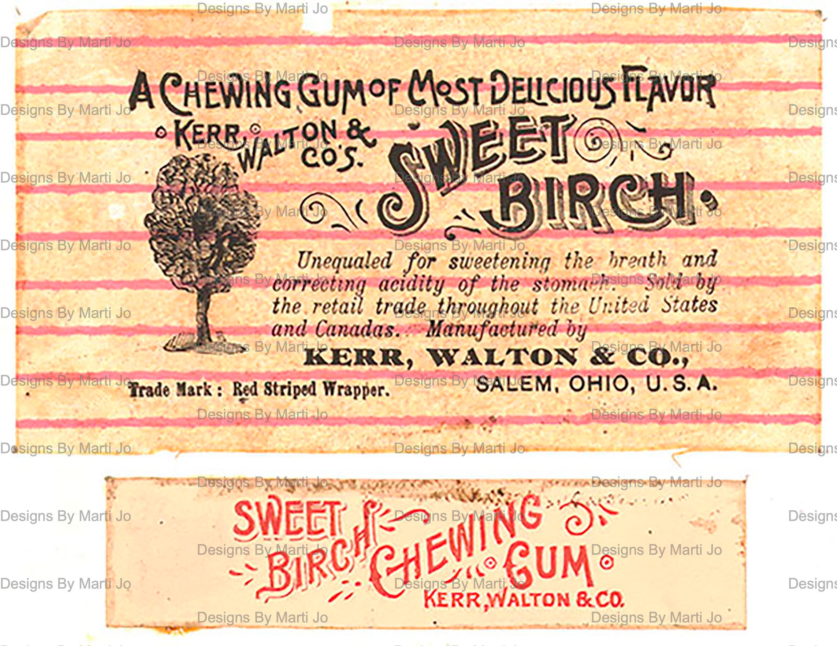 Vintage Gum Labels Kit | 30 Printable Antique Chewing Gum Labels ...