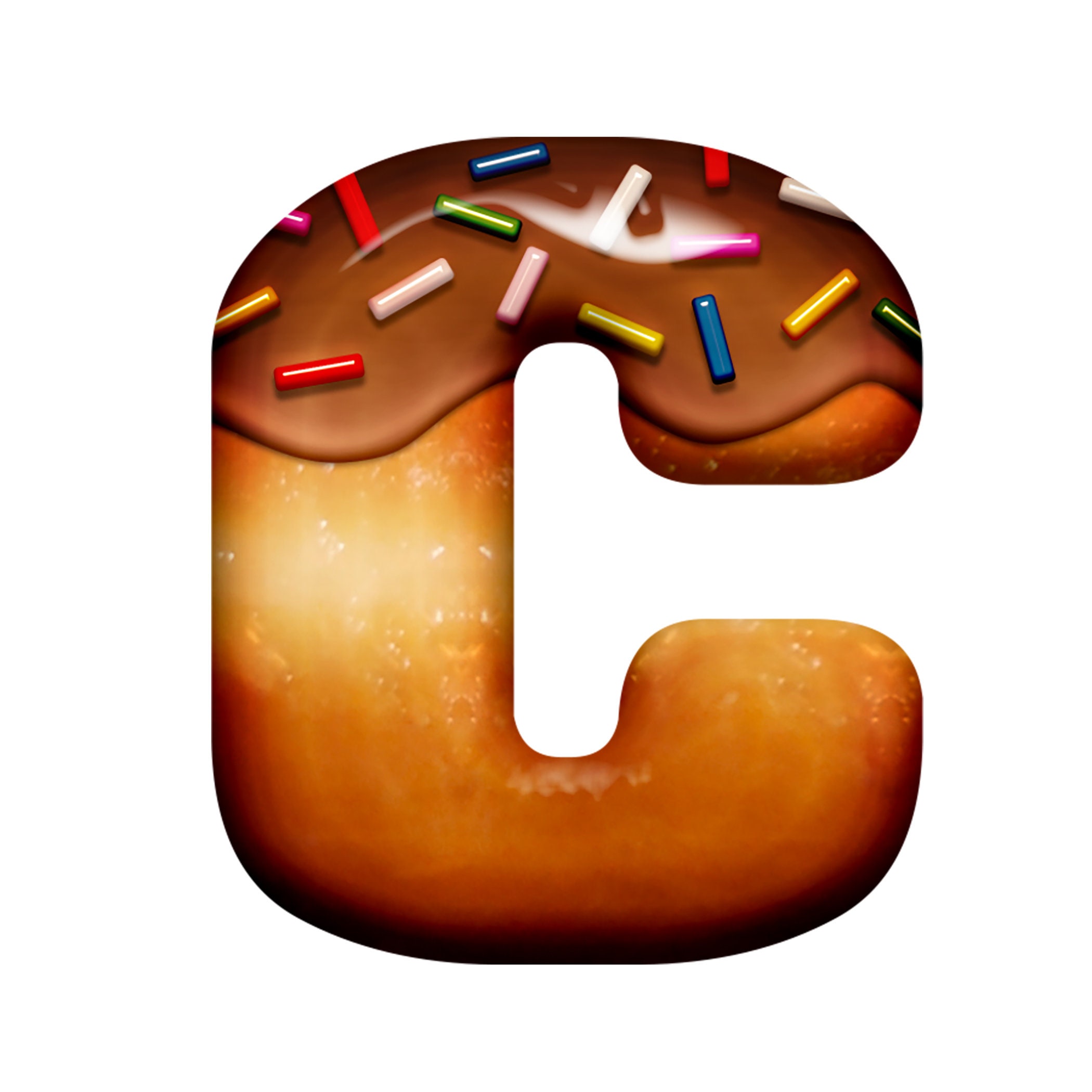 Doughnut Letters Digital Clipart Printable Donut Alphabet | Etsy